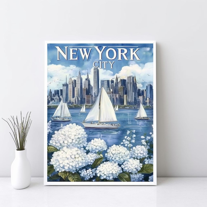 New Yorker Blue Wall Art - Etsy