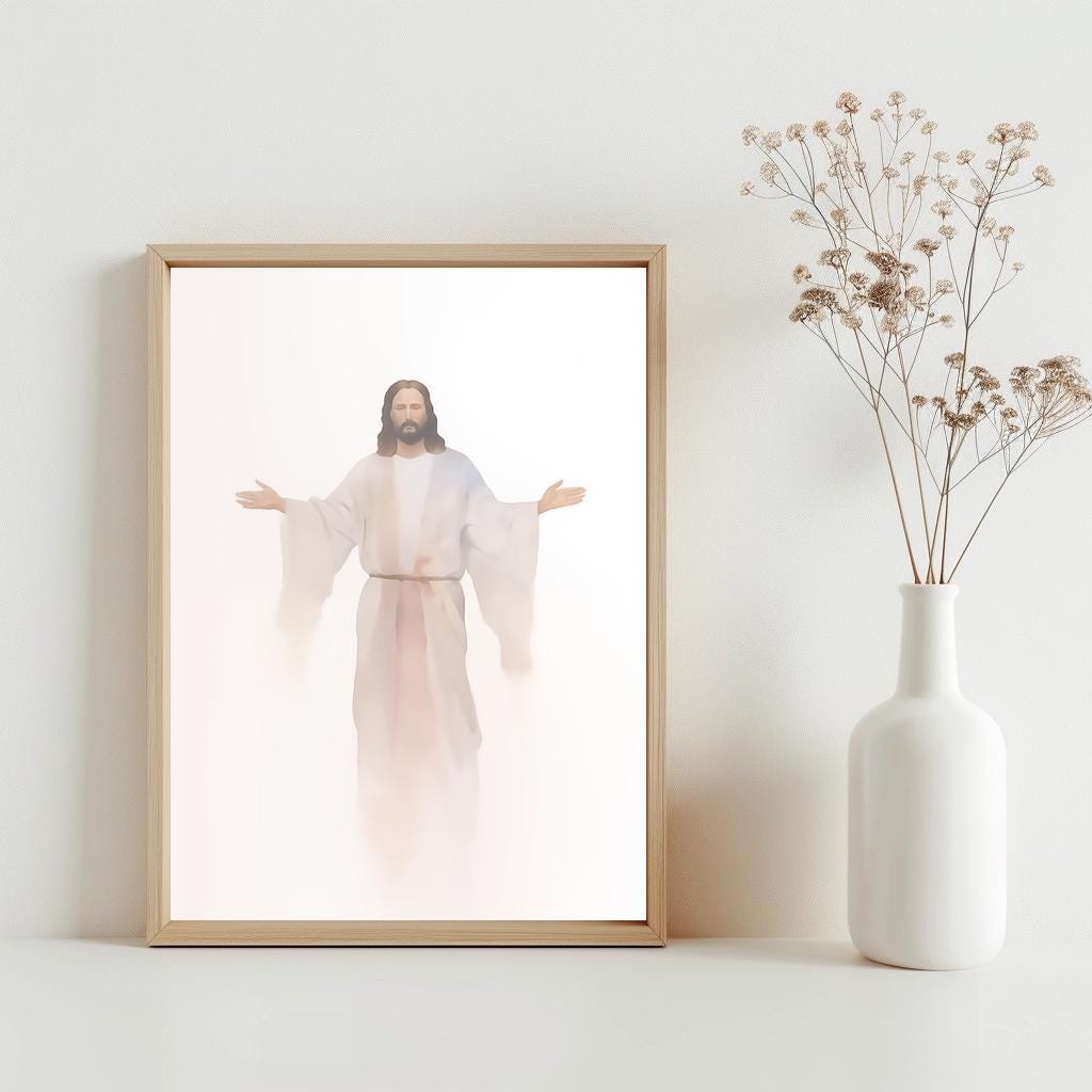 Christ's Embrace Jesus Portrait, Jesus Christ Painting, Jesus Wall Art ...