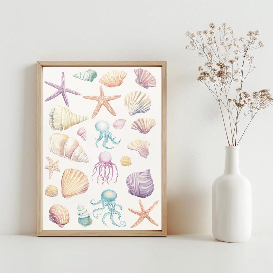 Beachy Wall Art, Preppy Seashell Wall Art, Coastal Cowgirl Dorm Decor ...