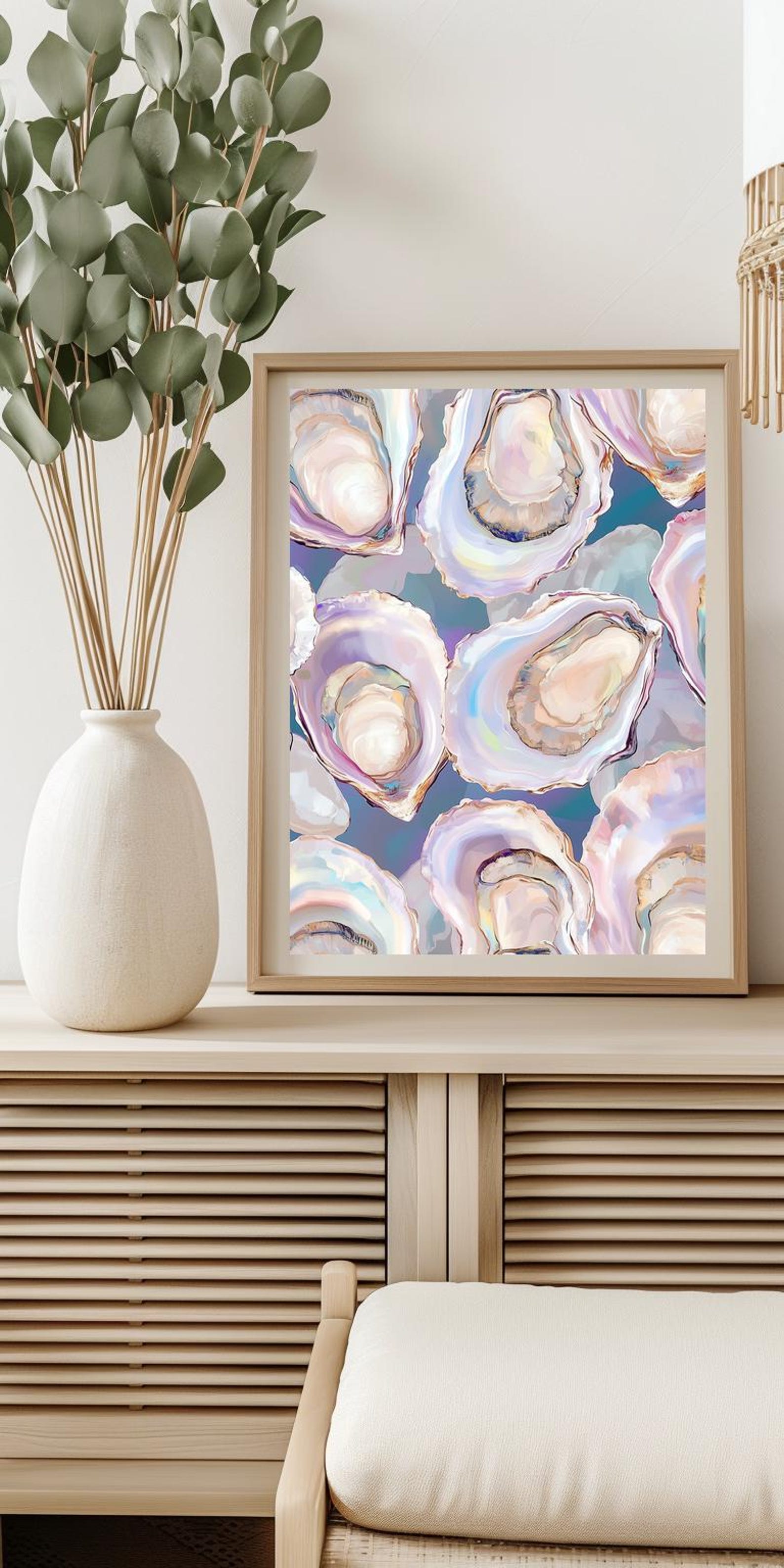 Oyster Shell Wall Art, Colorful Oyster Coastal Beach Decor, Coastal ...