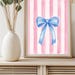 Blue Bow Printable Wall Art, Trendy Apartment Poster, Cute Nursery Art ...