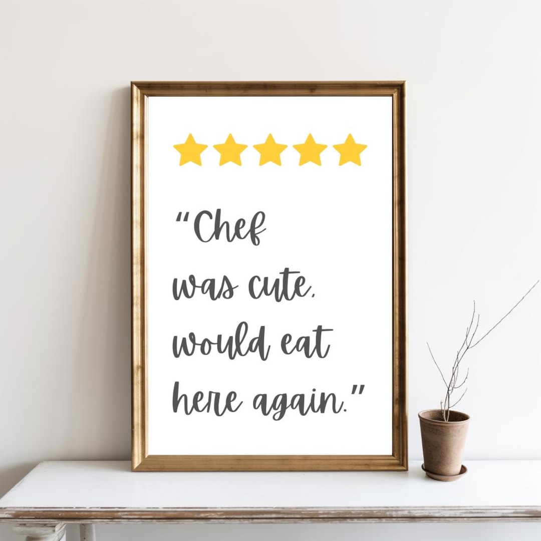 Chef Was Cute Would Eat Here Again Kitchen Decor Wall Art, Guest Check ...