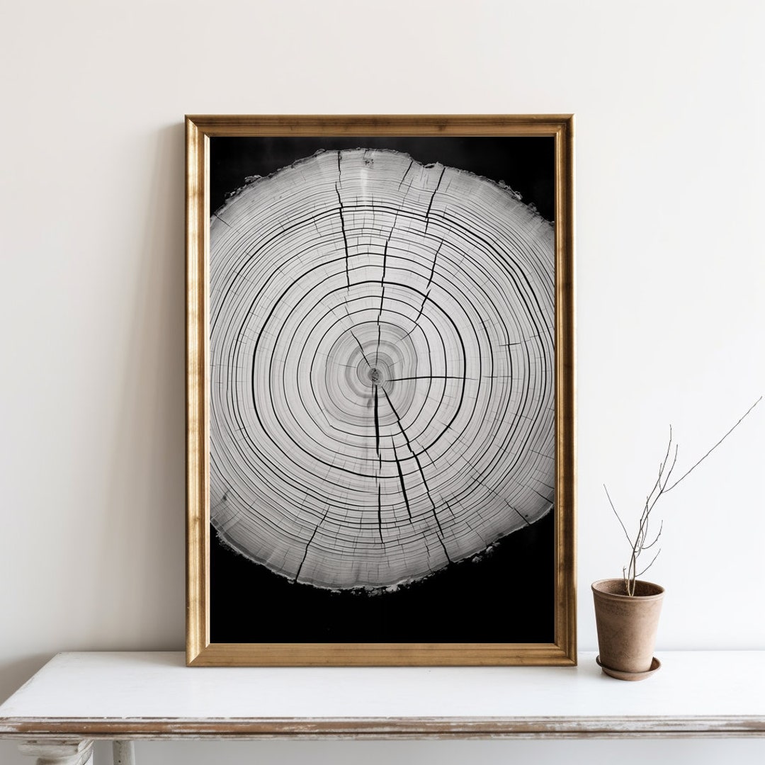 Woodcut Print, Tree Wall Art, Tree Ring Print, Old Tree Art, Forestry ...