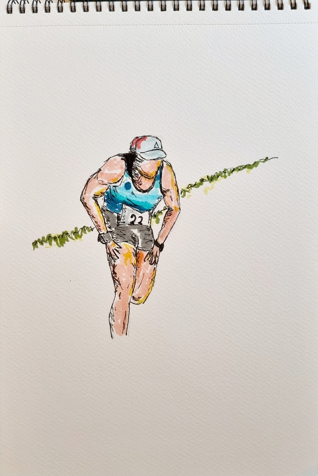 Personalised Running Illustration Art Fell Running, Hiking, Hobby, Gift ...