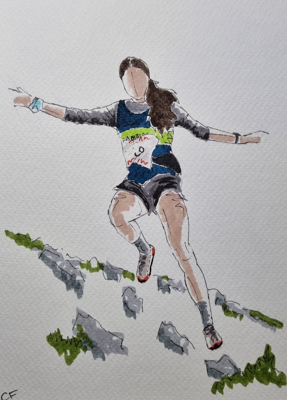 Runner Drawing With Color