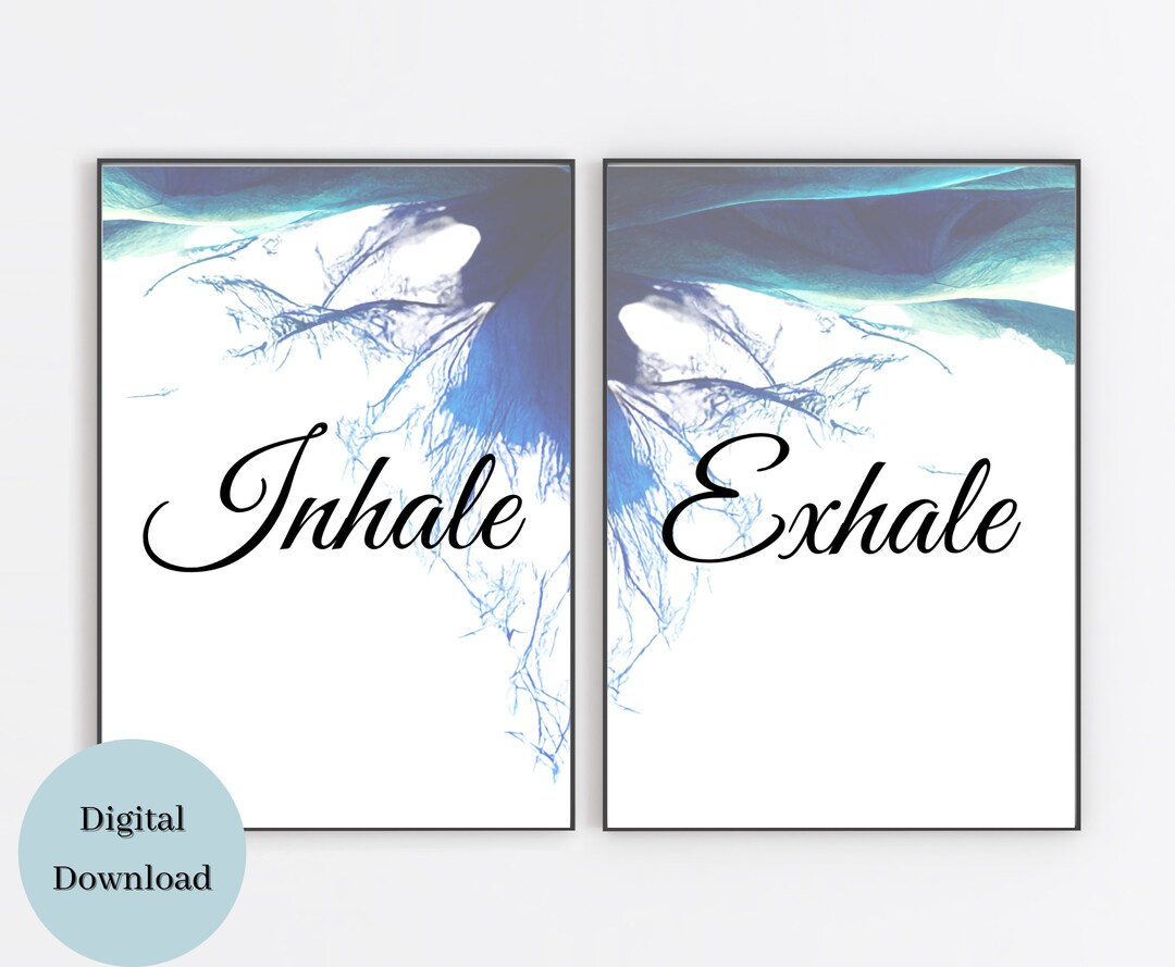 Inhale Exhale Wall Art, Inhale Exhale Sequence, Minimalist Wall Decor ...