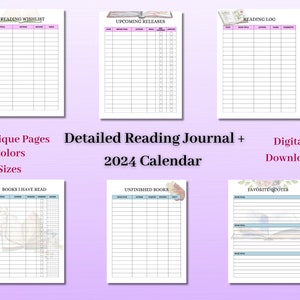 Reading Journal Printable 2024 Reading Planner Reading - Etsy
