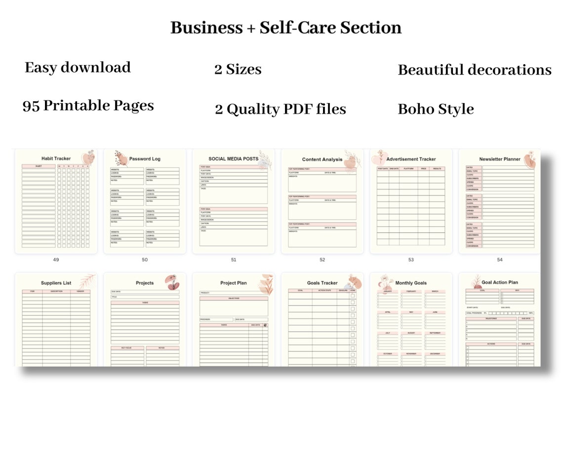 Girl Boss Planner, Printable Lady Boss Planner, Small Business Planner ...