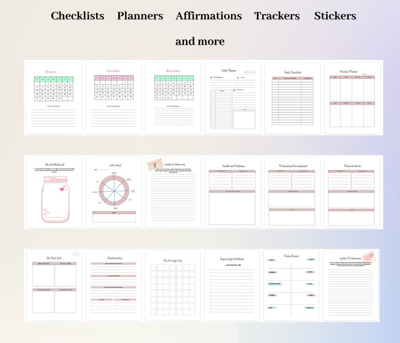 Vision Board Planner 2024 Printable Vision Board Kit Manifestation
