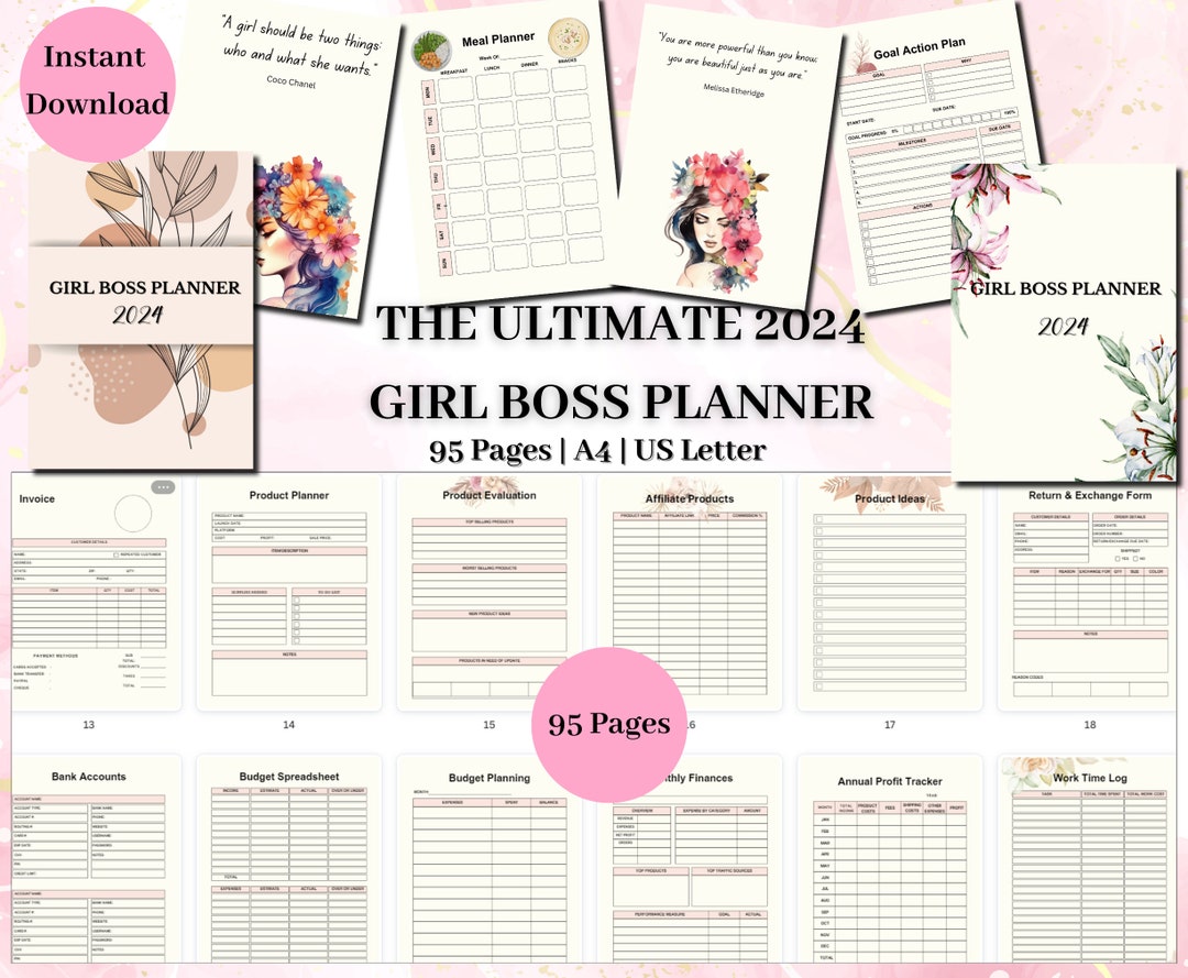 Girl Boss Planner, Printable Lady Boss Planner, Small Business Planner ...