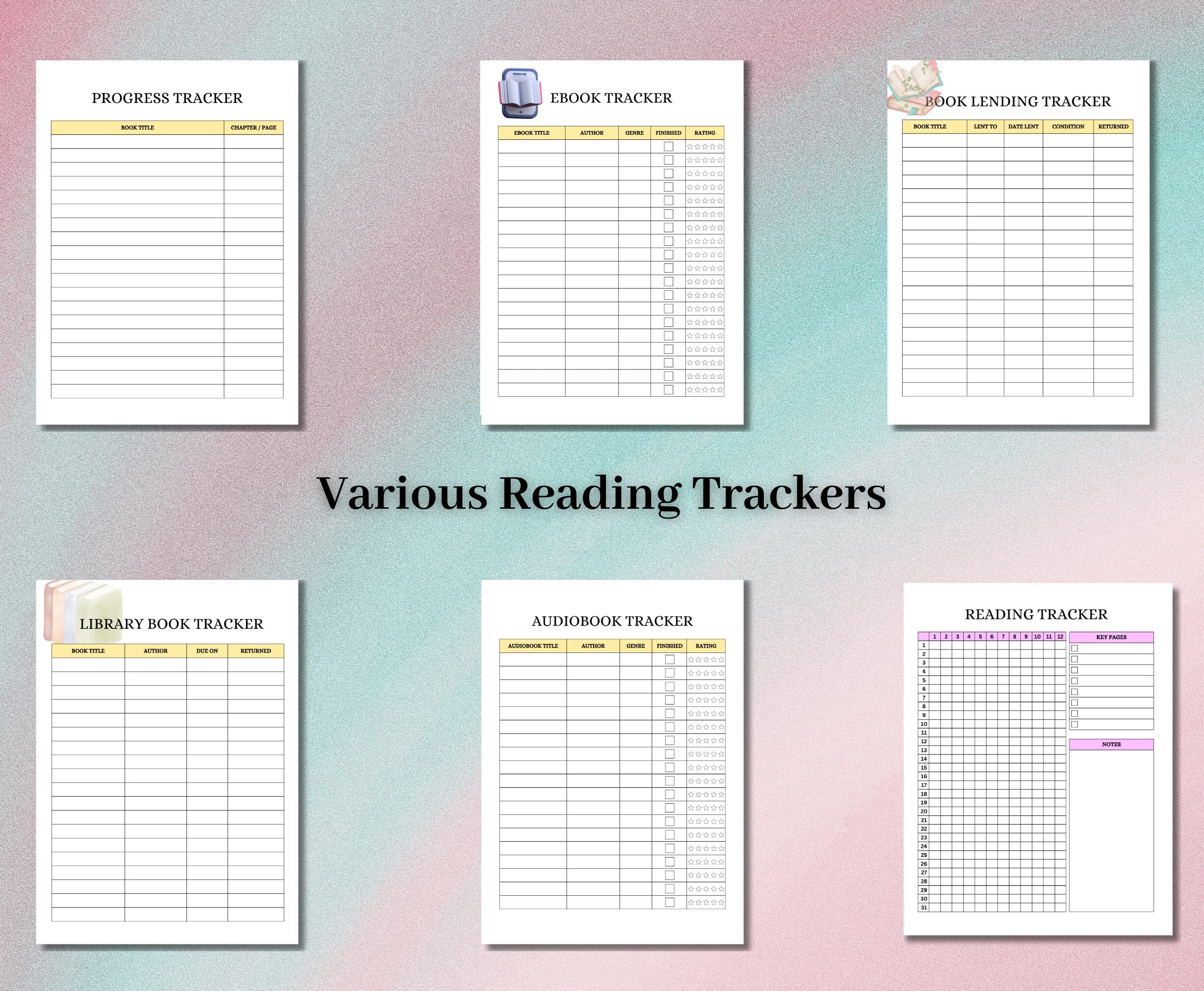 Reading Journal Printable 2024 Reading Planner Reading - Etsy
