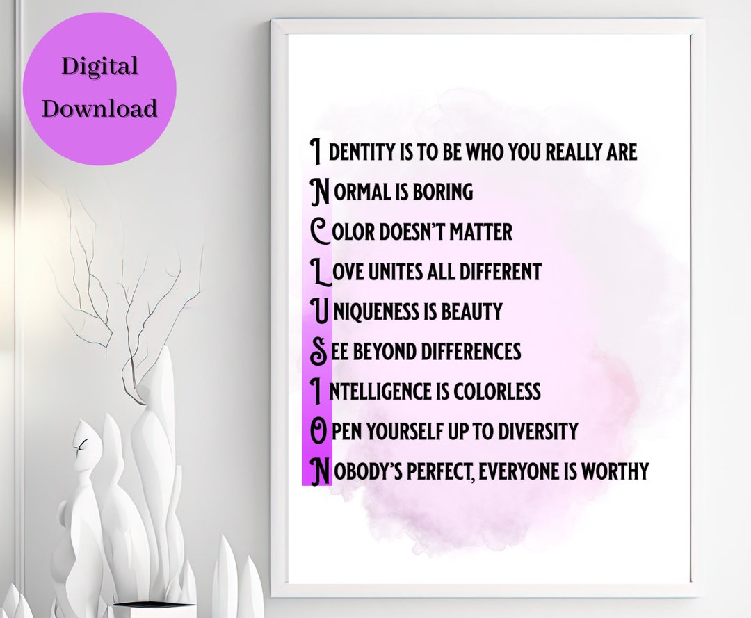 Inclusion Wall Art, Diversity Poster Printable, Inclusion Print ...