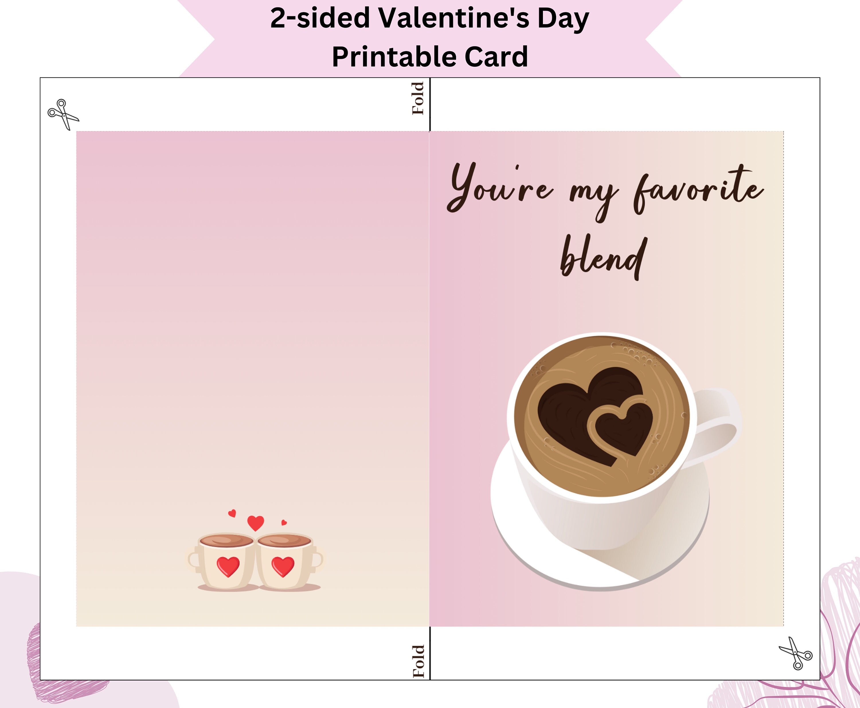 Coffee Valentines Day Card, Happy Valentine's Day Printable Card for ...