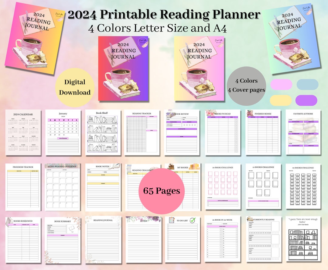 Reading Journal Printable 2024 Reading Planner Reading - Etsy