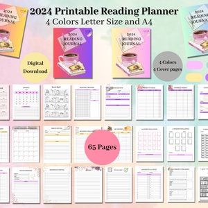 Reading Journal Printable 2024 Reading Planner Reading - Etsy
