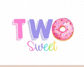 Two Sweet PNG, Donut Sprinkles Design, Birthday Sprinkled Donut Design ...