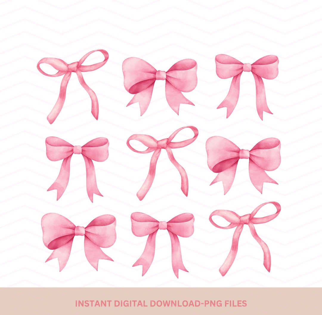 Pink Coquette Bows Png/ Sublimation Design/pink Bows PNG/ Digital ...