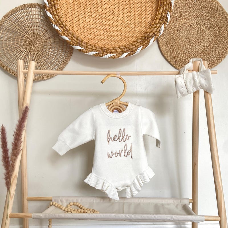 Hello World Newborn Outfit Girl - Etsy