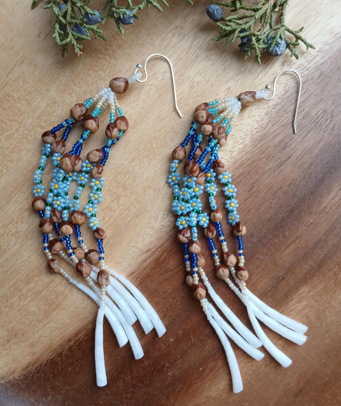 Juniper Berry Seed, Glass Bead Seeds, and Dentalium Smooth Shell ...