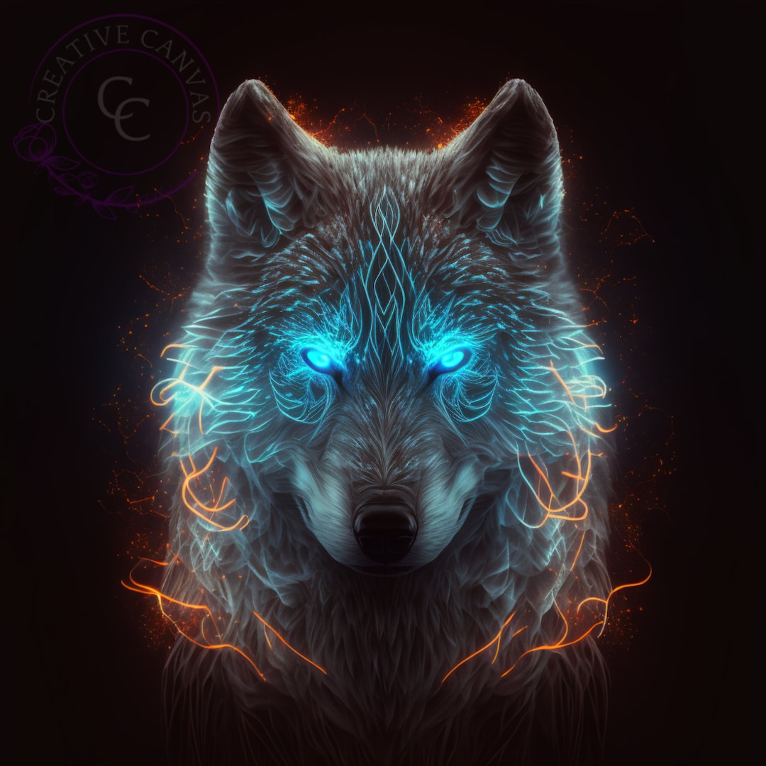 Avatar Wolf, Digital Print, Flamed Wolf - Etsy