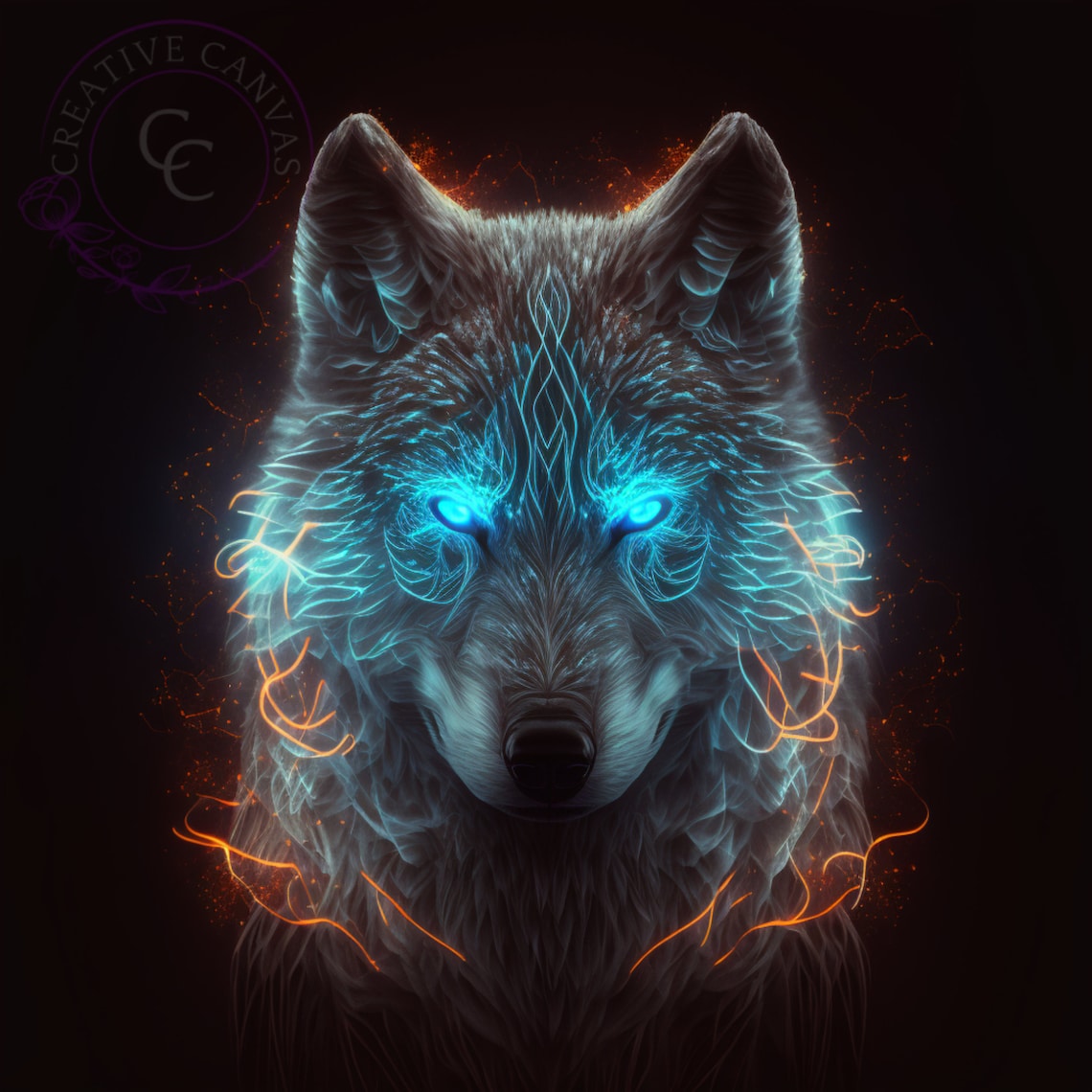 Avatar Wolf, Digital Print, Flamed Wolf - Etsy