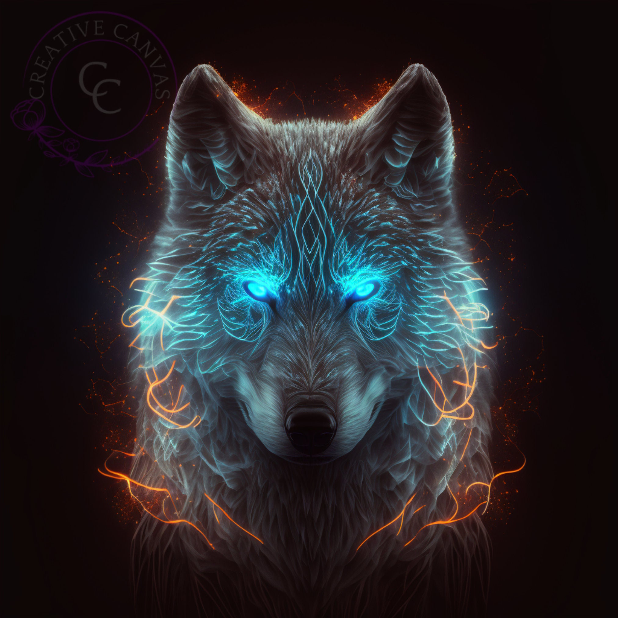 Avatar Wolf, Digital Print, Flamed Wolf - Etsy
