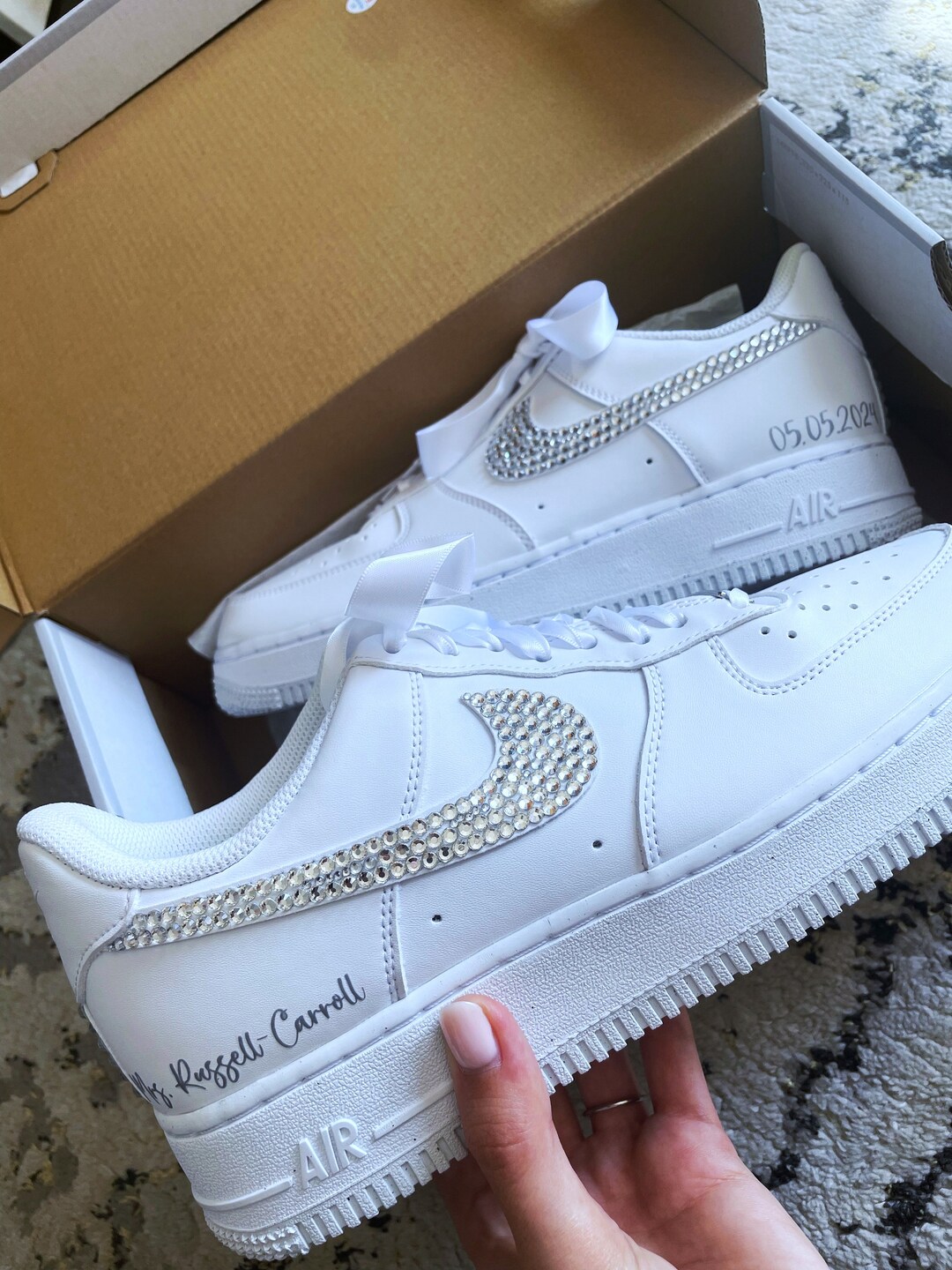 Wedding Bridal Sneaker - Air Force 1 Wedding Sneakers Personalized ...
