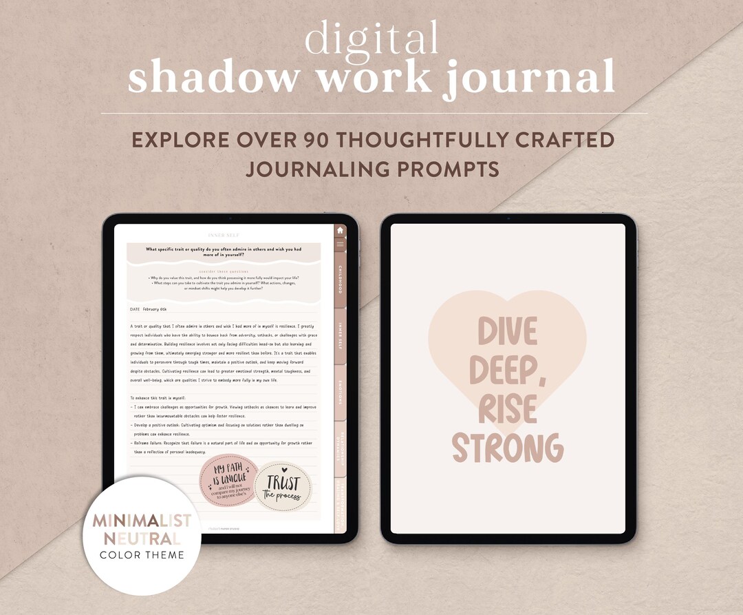 Digital Shadow Work Journal for Self-discovery, Guided Healing ...