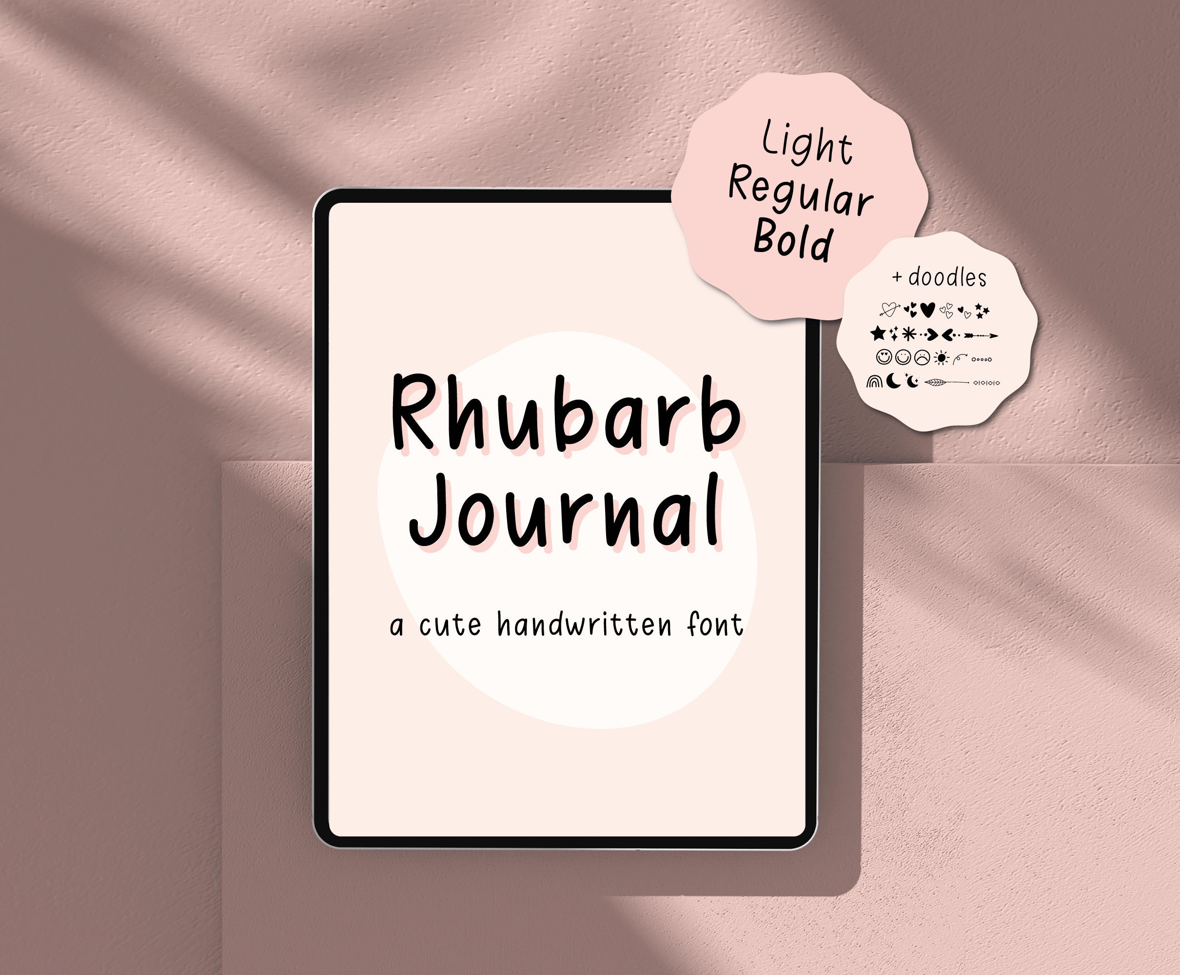 Cute Handwritten Font 'rhubarb Journal' for Digital Planners, Journals ...