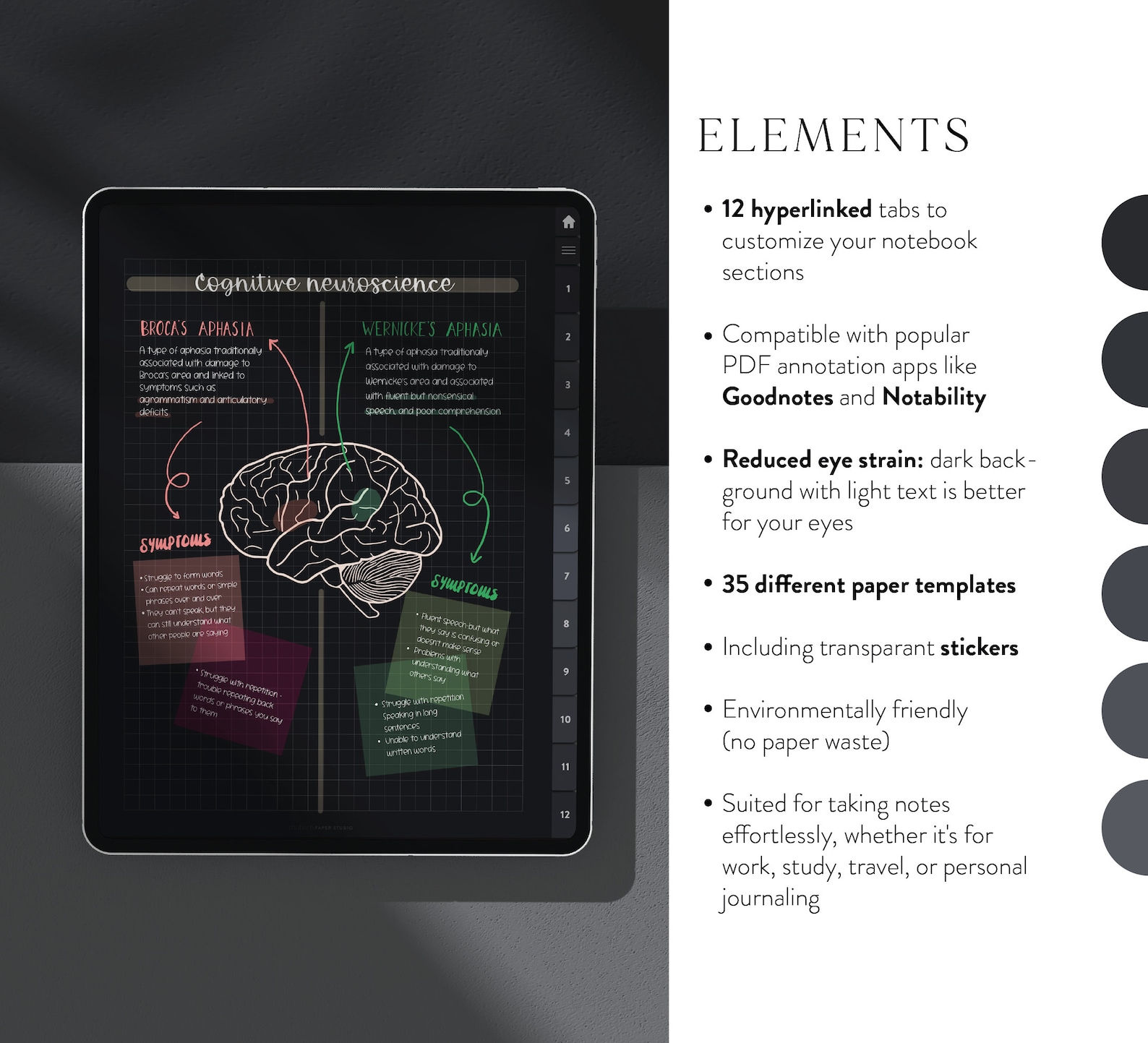 Dark Mode Digital Notebook Elegant Note-taking in Low Light Digital ...