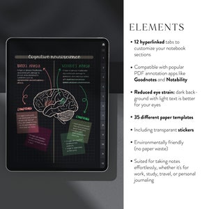 Dark Mode Digital Notebook | Elegant Note-taking in Low Light | Digital ...