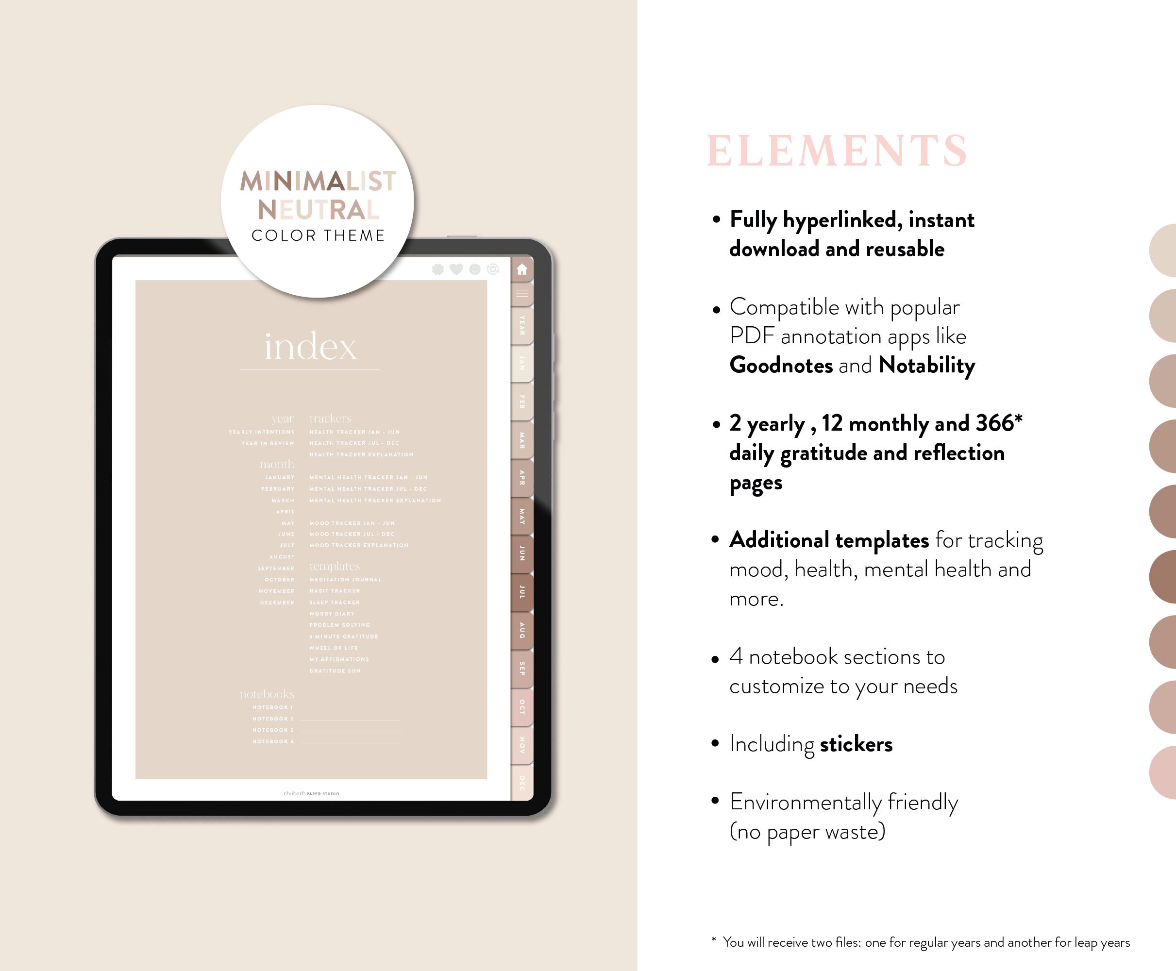 Digital Daily Gratitude Journal in Neutral Minimalist Beige ...