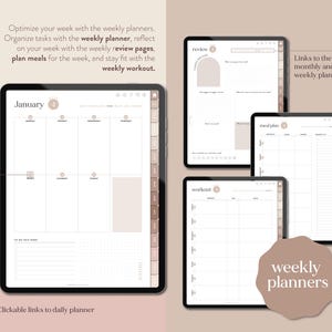 2025 Digital Planner Minimalist Neutral - Monday Sunday Start - Fully ...