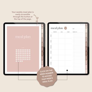 Minimalist Neutral Digital Recipe Book and Meal Planner - Weekly Meal ...