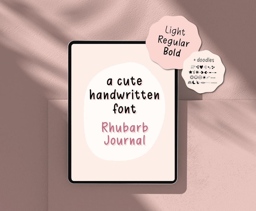 Cute Handwritten Font 'rhubarb Journal' for Digital Planners, Journals ...