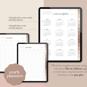 2025 Digital Planner Minimalist Neutral - Monday Sunday Start - Fully ...