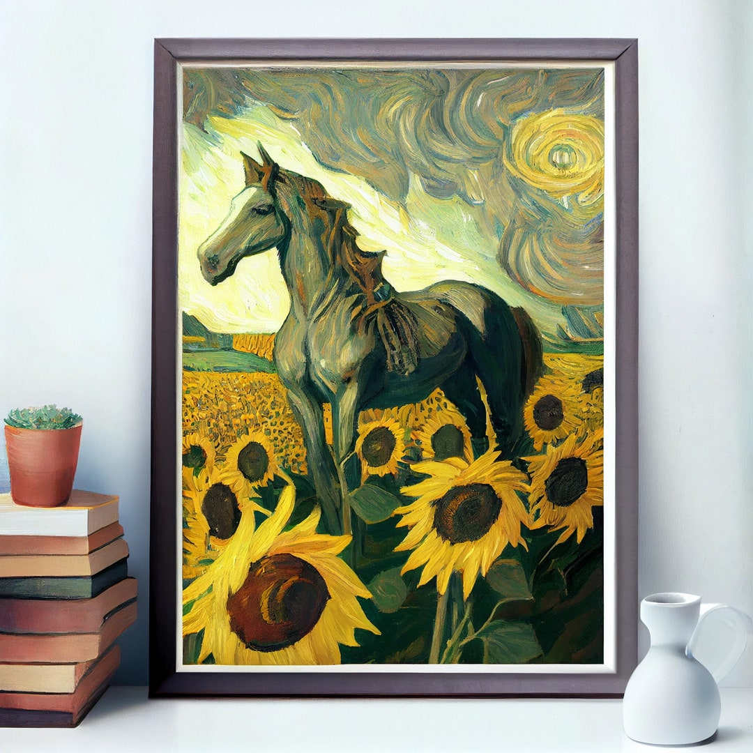 Sunflower Horse ,digital Art Print,wall Art, AI Art, Digital Download ...