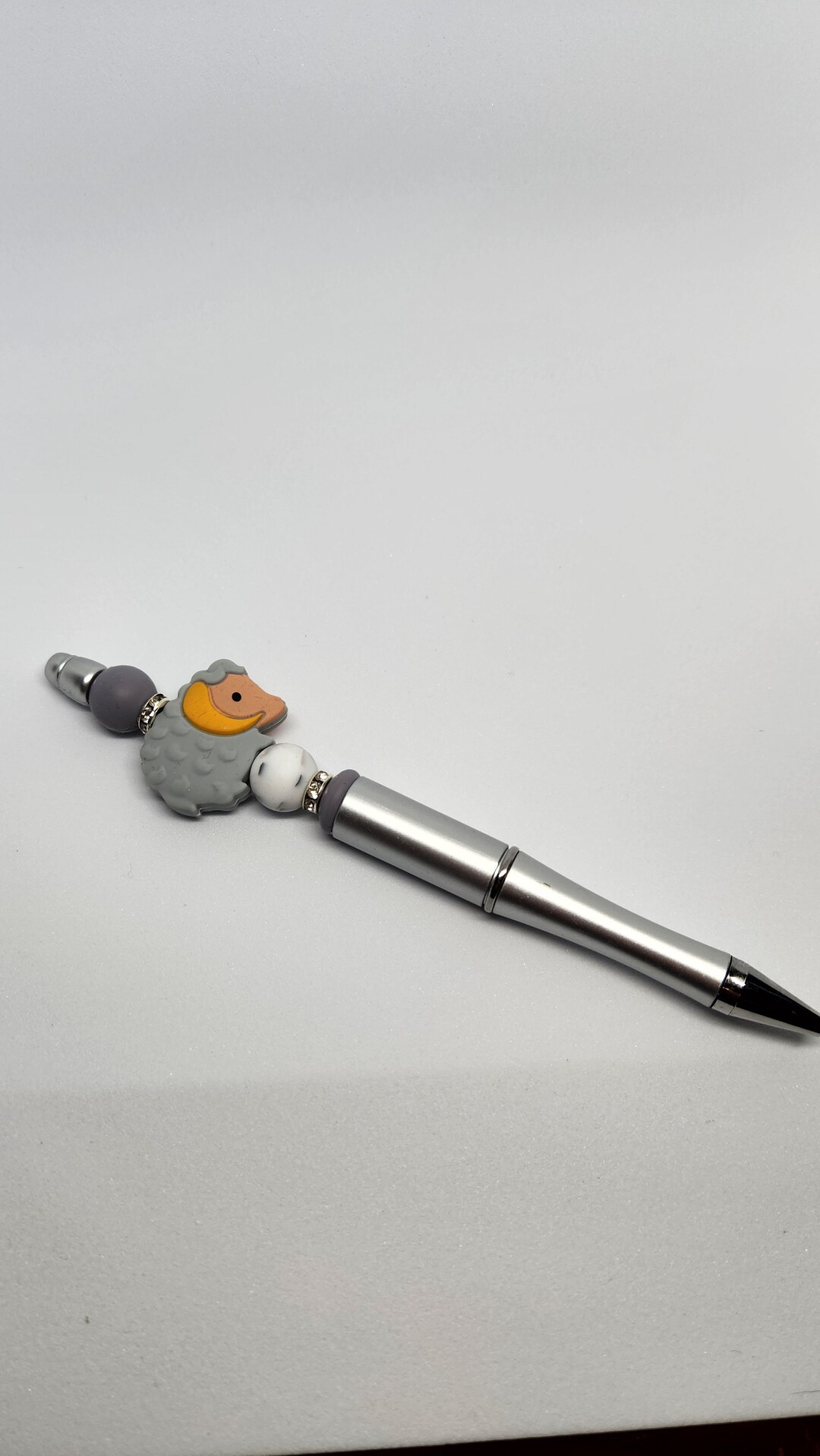 Silicone Beaded Re-fillable Pen: BP Grey Ram grey - Etsy
