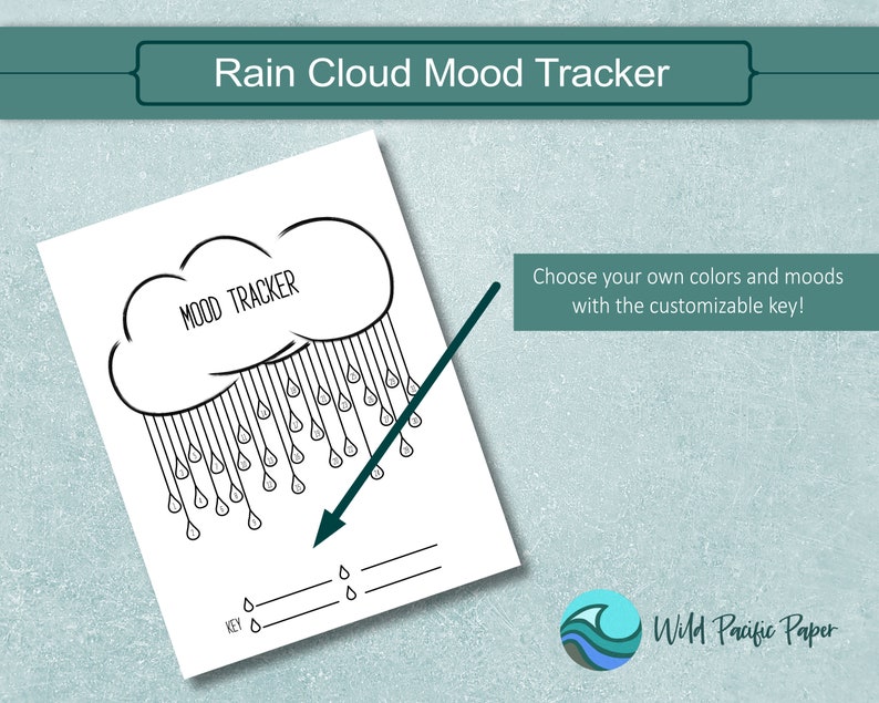 Rain Cloud Mood Tracker, Habit Tracker, Journal, Printable - Etsy
