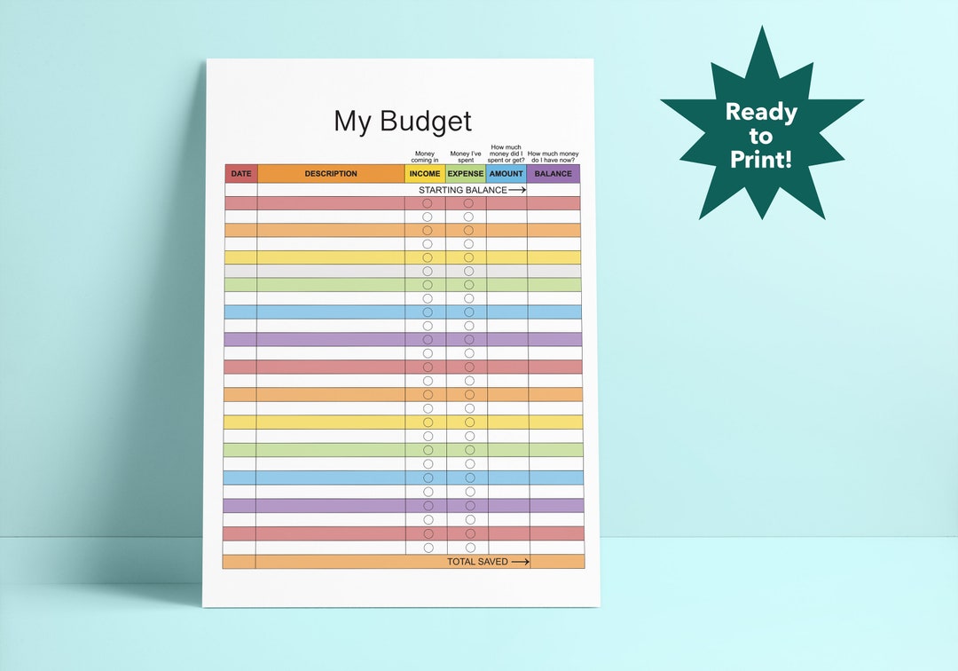 Kids Budget, Budgeting, Tracker, Budget, Expenses, Finances, Personal ...