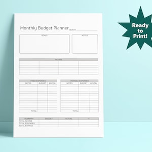 Monthly Budget, Budgeting, Tracker, Budget, Expenses, Finances ...