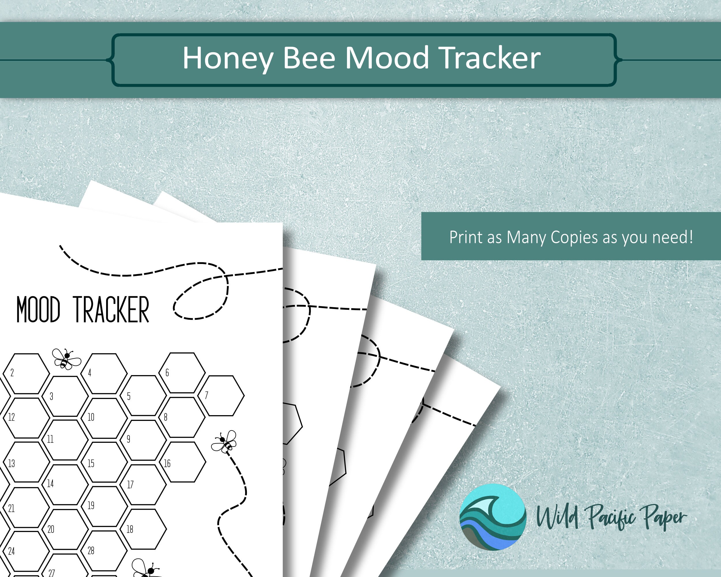 Bee Mood Tracker, Habit Tracker, Journal, Printable - Etsy