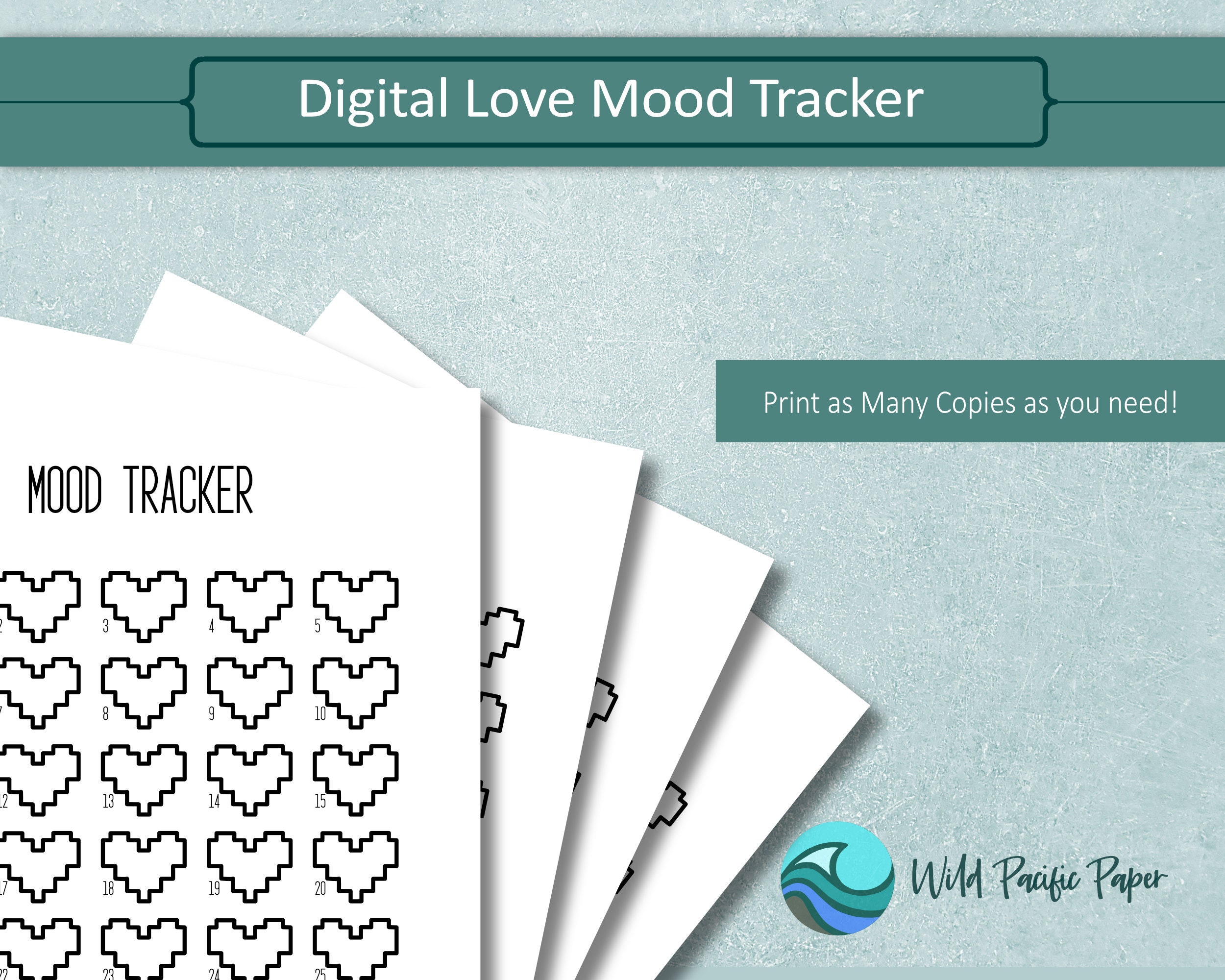 Digital Love Mood Tracker, Habit Tracker, Journal, Printable - Etsy