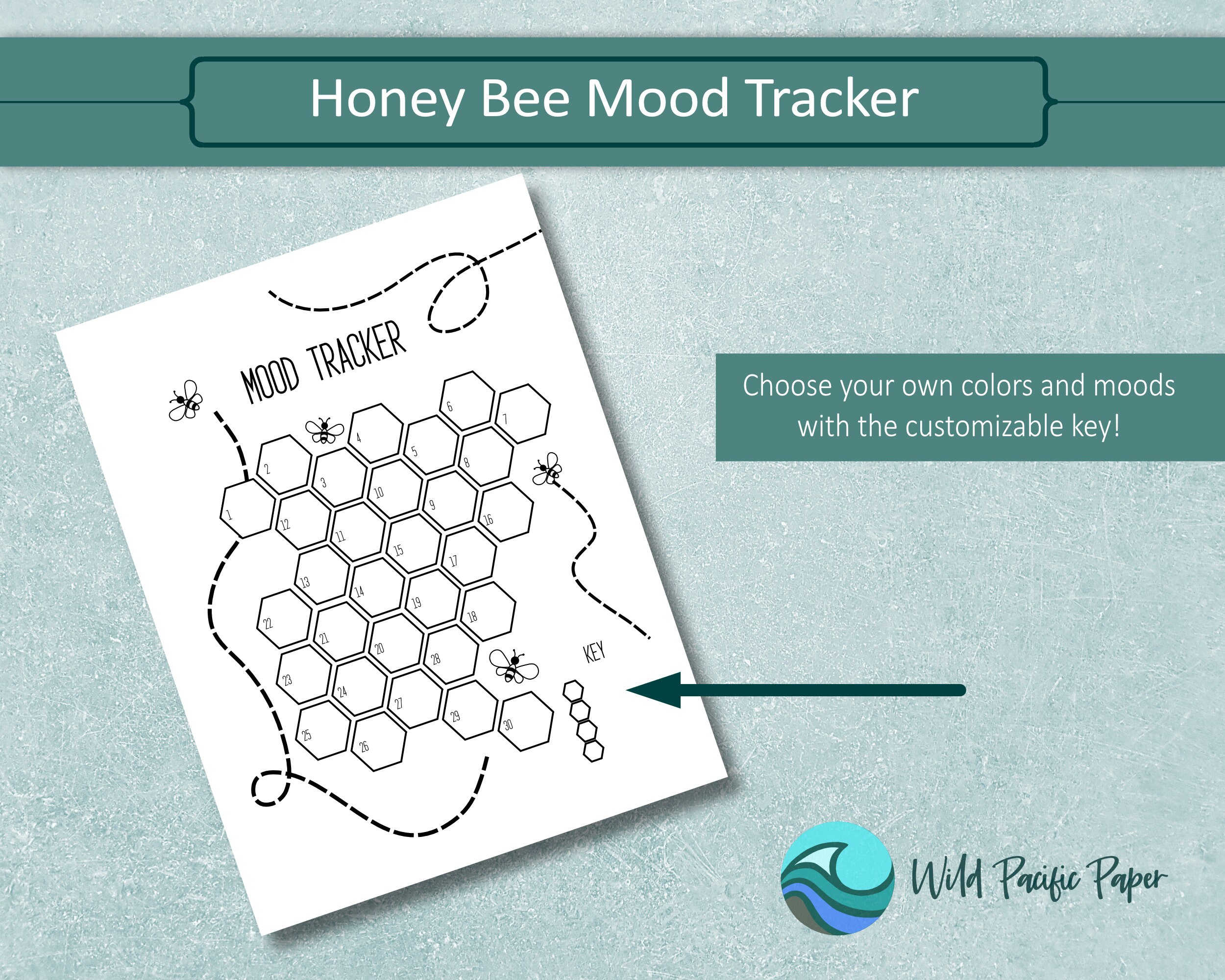 Bee Mood Tracker, Habit Tracker, Journal, Printable - Etsy