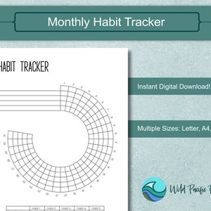 Habit Tracker, Monthly, Journal, Printable - Etsy
