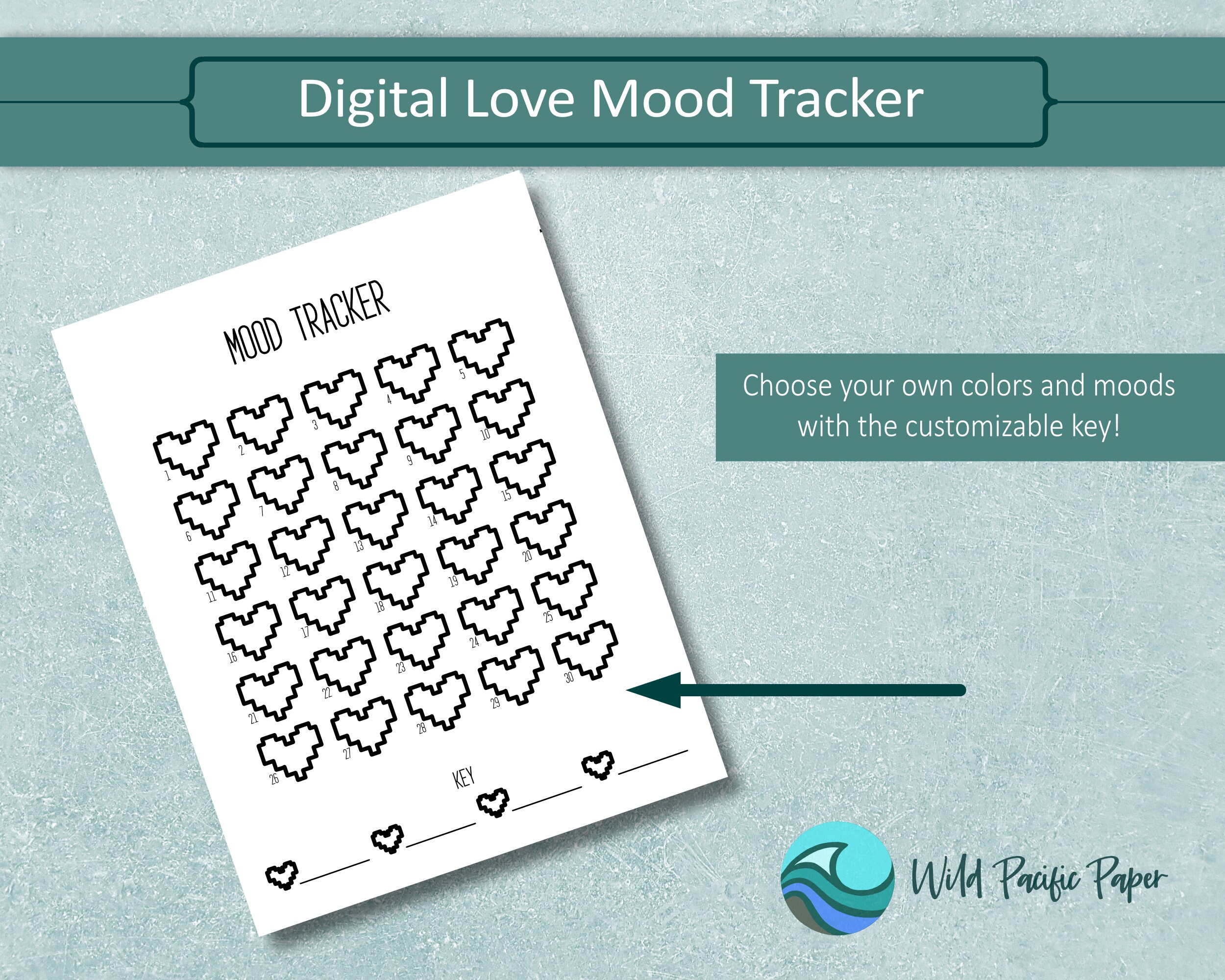 Digital Love Mood Tracker, Habit Tracker, Journal, Printable - Etsy