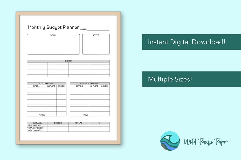 Monthly Budget, Budgeting, Tracker, Budget, Expenses, Finances ...