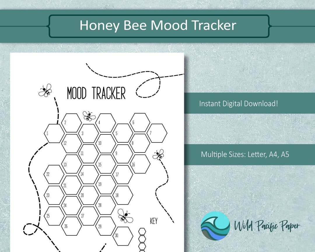 Bee Mood Tracker, Habit Tracker, Journal, Printable - Etsy