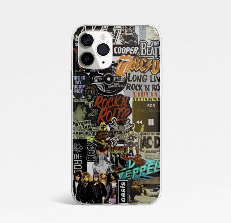 Rock and Roll Collage Phone Case, Rock N' Roll Aesthetic Cover for ...