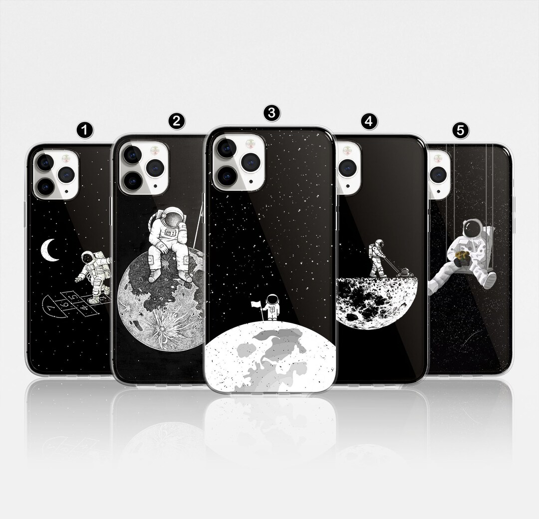 Astronaut Phone Case, Space Aesthetic Cover, Galaxy Moon Design - Etsy